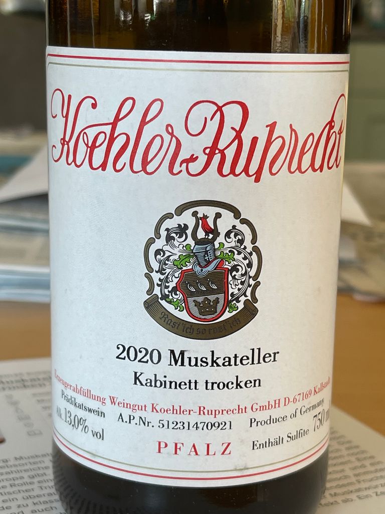 2020 Koehler-Ruprecht Muskateller Kabinett trocken, Germany, Pfalz ...