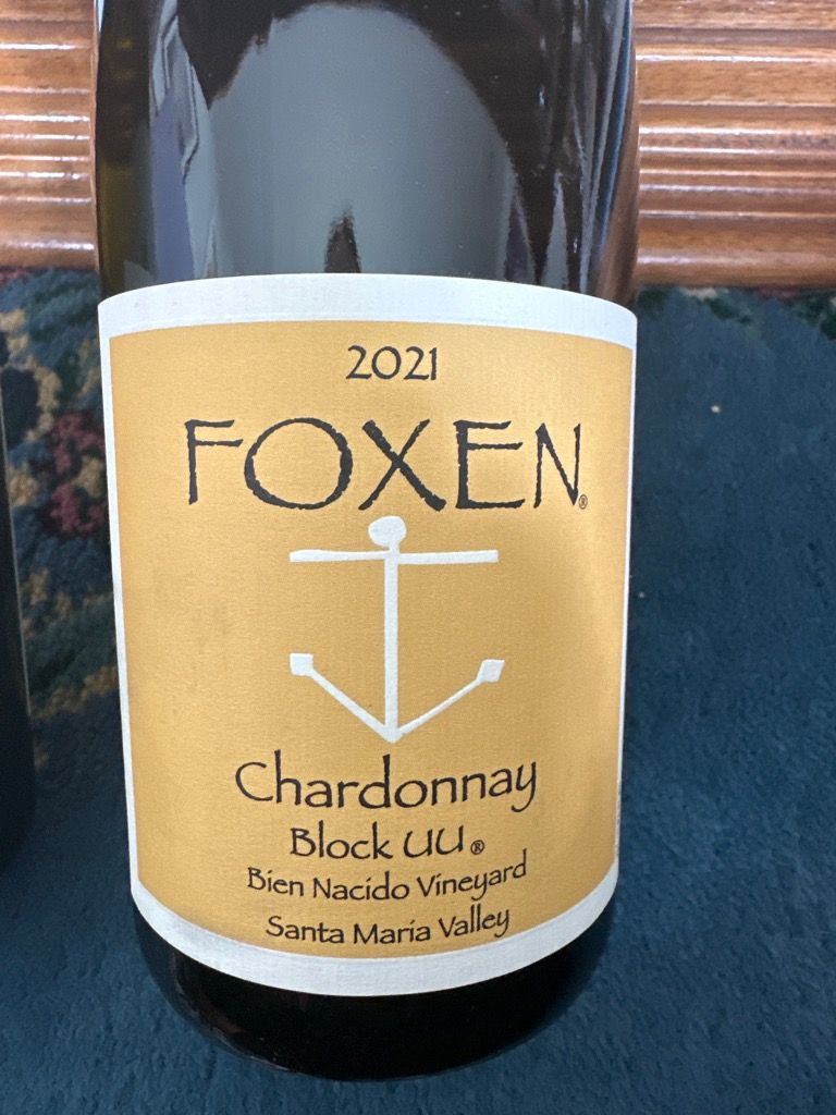 2021 Foxen Chardonnay Block UU Bien Nacido, USA, California, Central ...