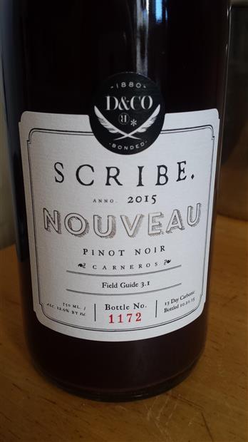 2015 Scribe Pinot Noir Nouveau, USA, California, Napa / Sonoma ...