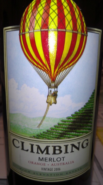 2008 Climbing Wines Merlot, Australia, New South Wales, Central Ranges ...