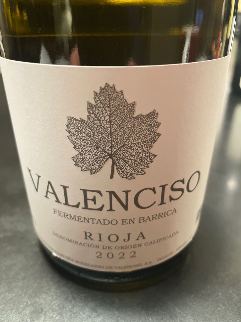 2022 Compañía Bodeguera Valenciso Rioja Blanco, Spain, La Rioja, La ...