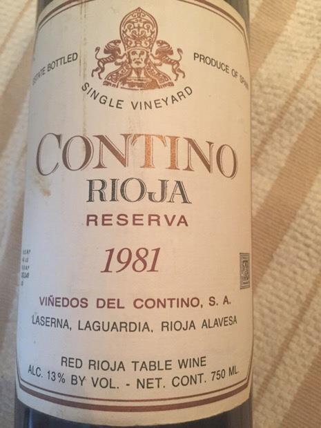 1981 Bodegas y Viñedos del Contino Rioja Contino Crianza, Spain, La ...