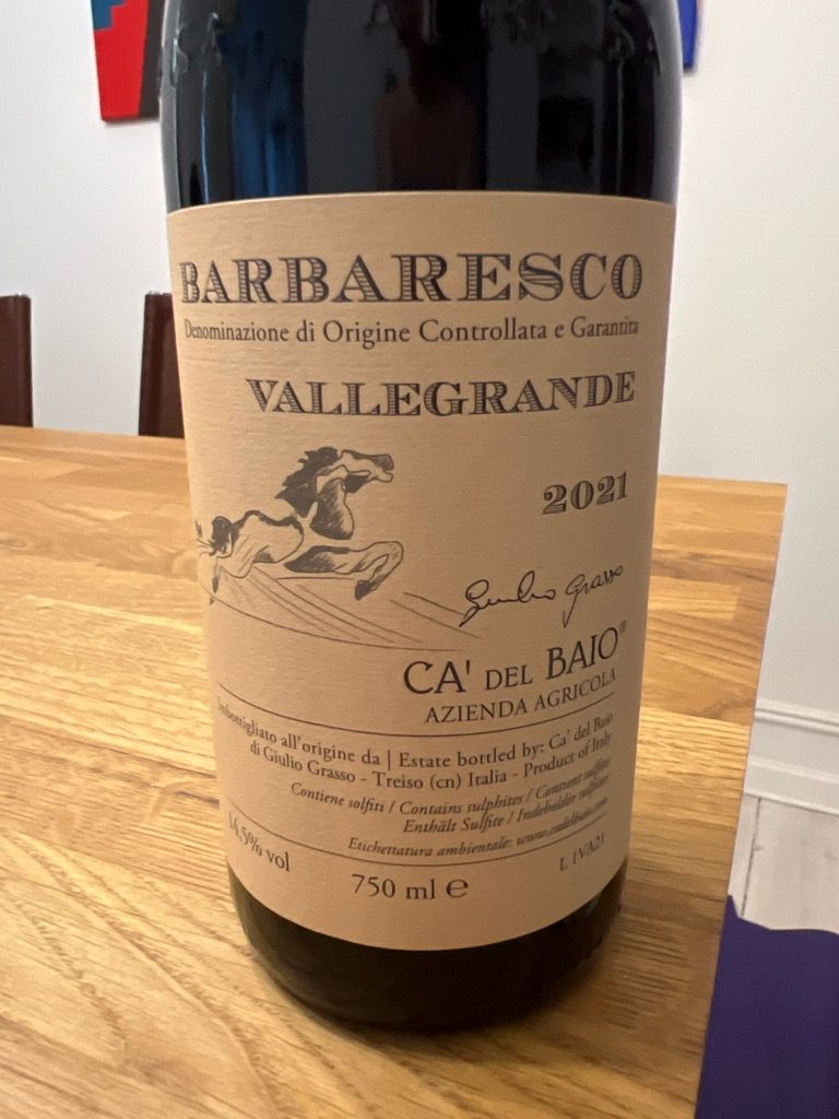 2021 Ca' del Baio Barbaresco Vallegrande, Italy, Piedmont, Langhe, Barbaresco - CellarTracker