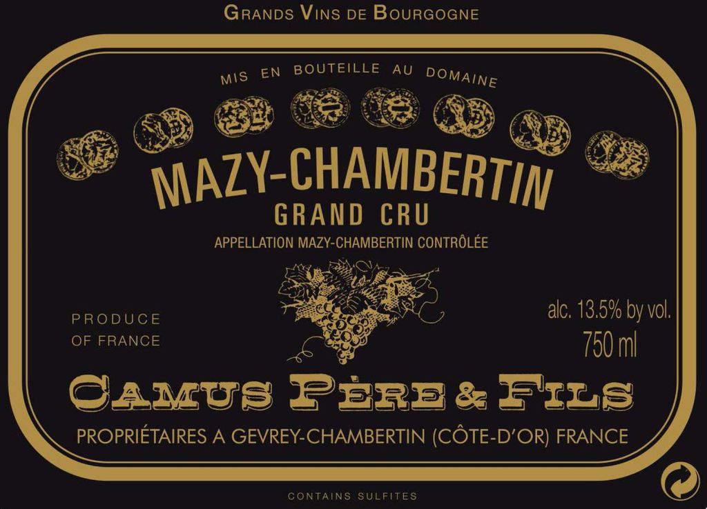 2017 Camus Pere & Fils Mazy-Chambertin, France, Burgundy, Côte de Nuits ...