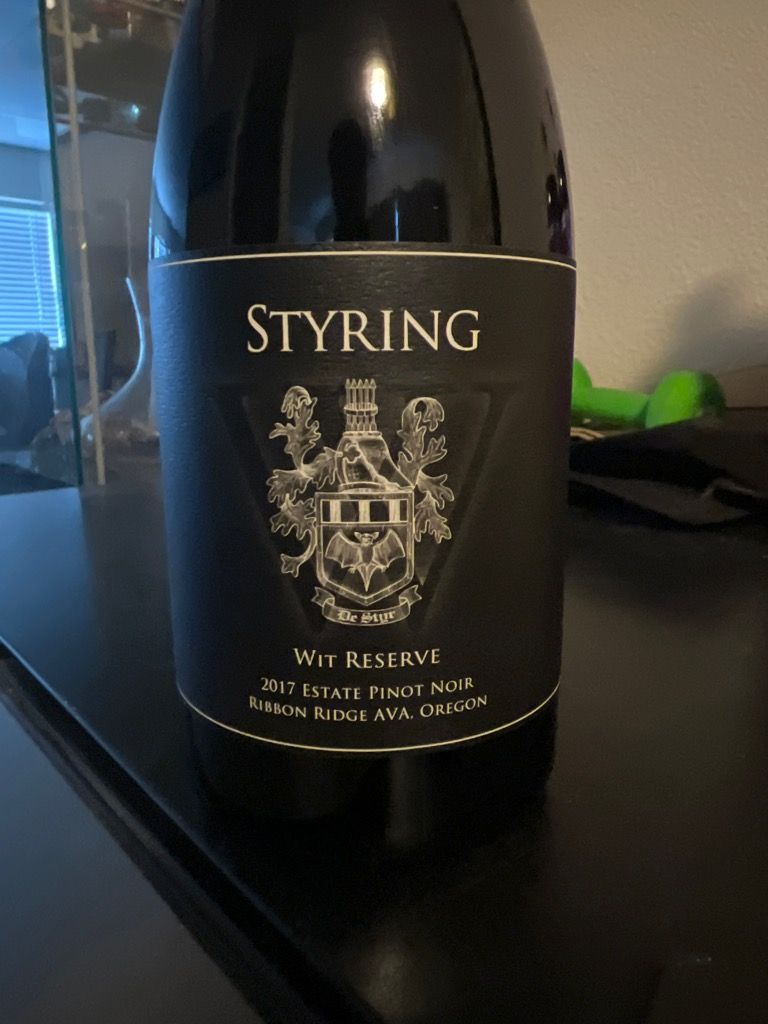 2022 Styring Vineyards Pinot Noir Reserve Wit Styring Vineyard, USA ...