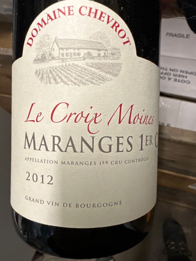 2012 Domaine Chevrot Maranges 1er Cru Les Clos Roussots, France ...