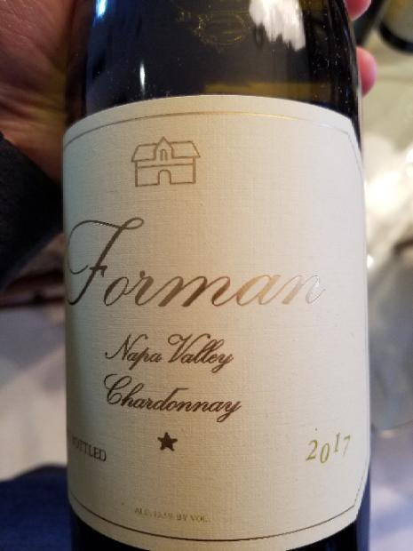 2017 Forman Chardonnay, USA, California, Napa Valley - CellarTracker