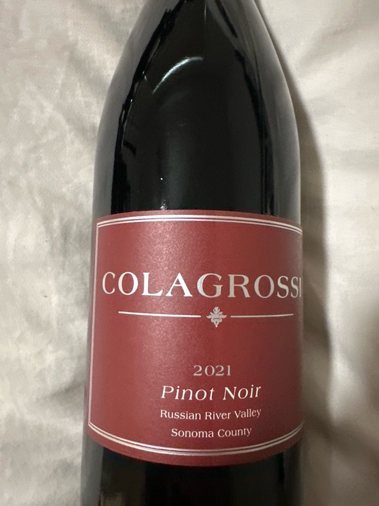 2021 Colagrossi Wines Pinot Noir, USA, California, Sonoma County ...
