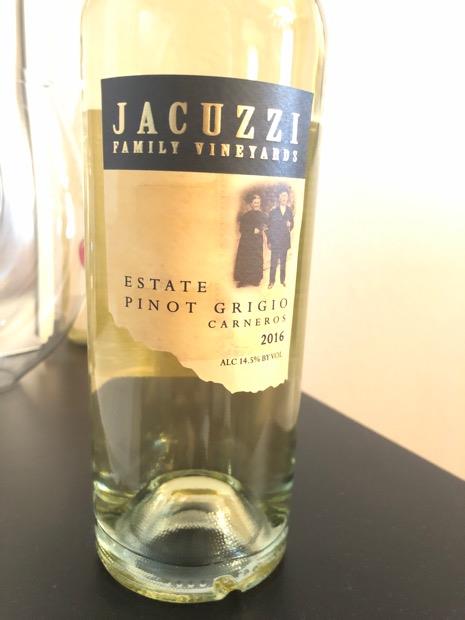 2016 Jacuzzi Family Vineyards Pinot Grigio Estate, USA, California ...