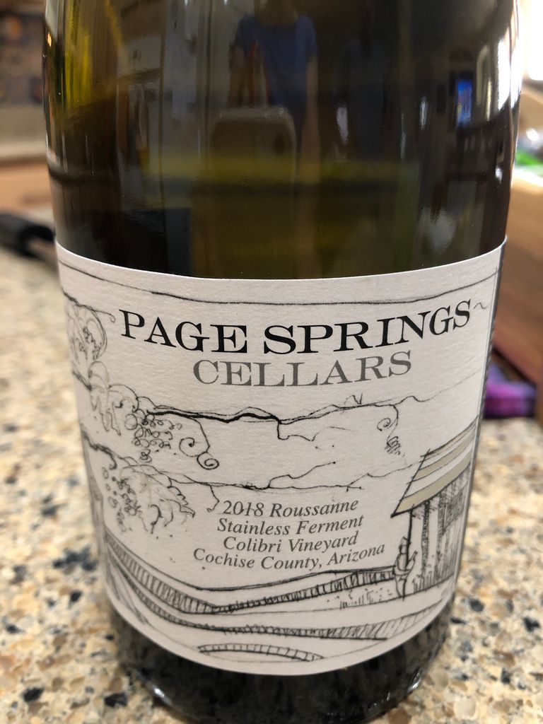 2022 Page Springs Cellars Roussanne Colibri Vineyard, USA, Arizona ...
