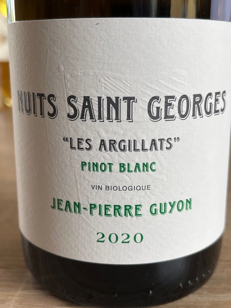2020 Jean-Pierre Guyon Nuits St. Georges Les Argillats Blanc, France, Burgundy, Côte de Nuits ...