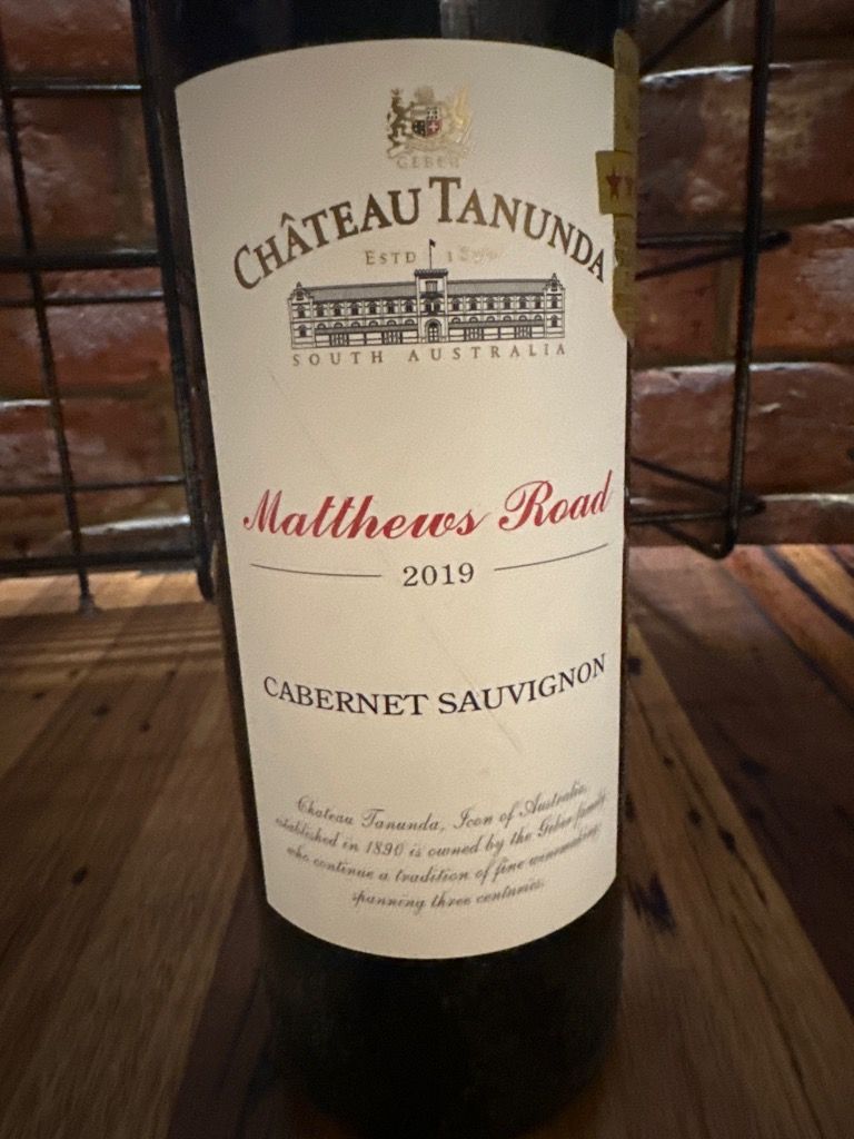 2019 Chateau Tanunda Cabernet Sauvignon Matthews Road, Australia, South ...