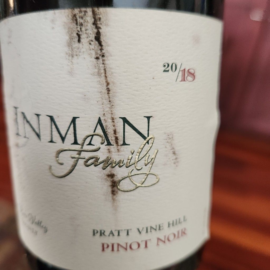 2018 Inman Family Pinot Noir Pratt Vine Hill, USA, California, Sonoma ...