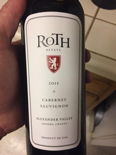 2015 Roth Estate Cabernet Sauvignon, USA, California, Sonoma County ...