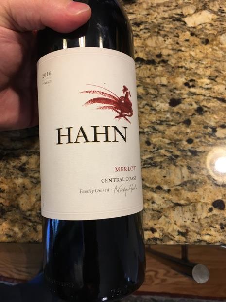 2016 Hahn Merlot, USA, California, Central Coast, Arroyo Seco ...