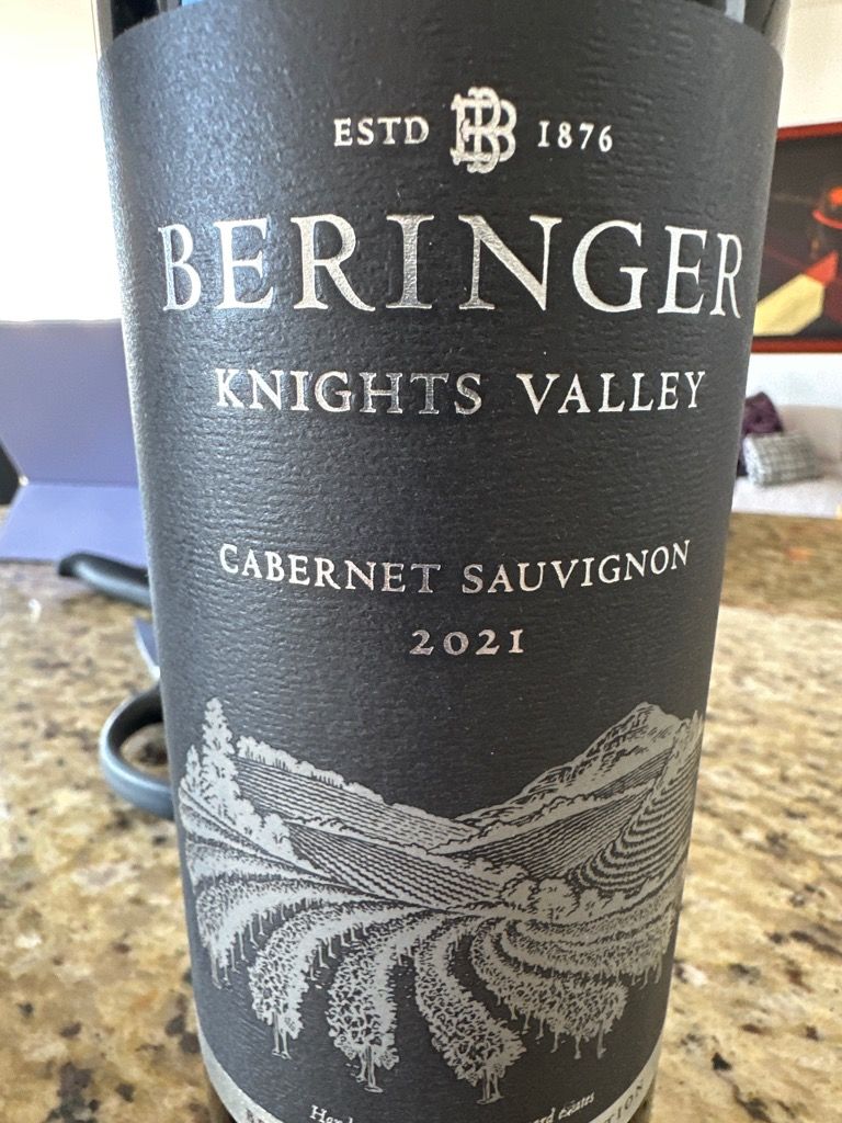 2021 Beringer Vineyards Cabernet Sauvignon Beringer Estates Selection ...