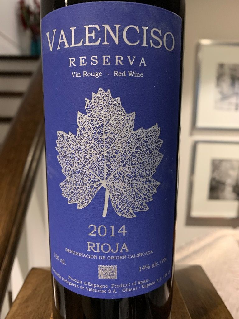 2014 Compañía Bodeguera Valenciso Rioja Reserva, Spain, La Rioja, La ...