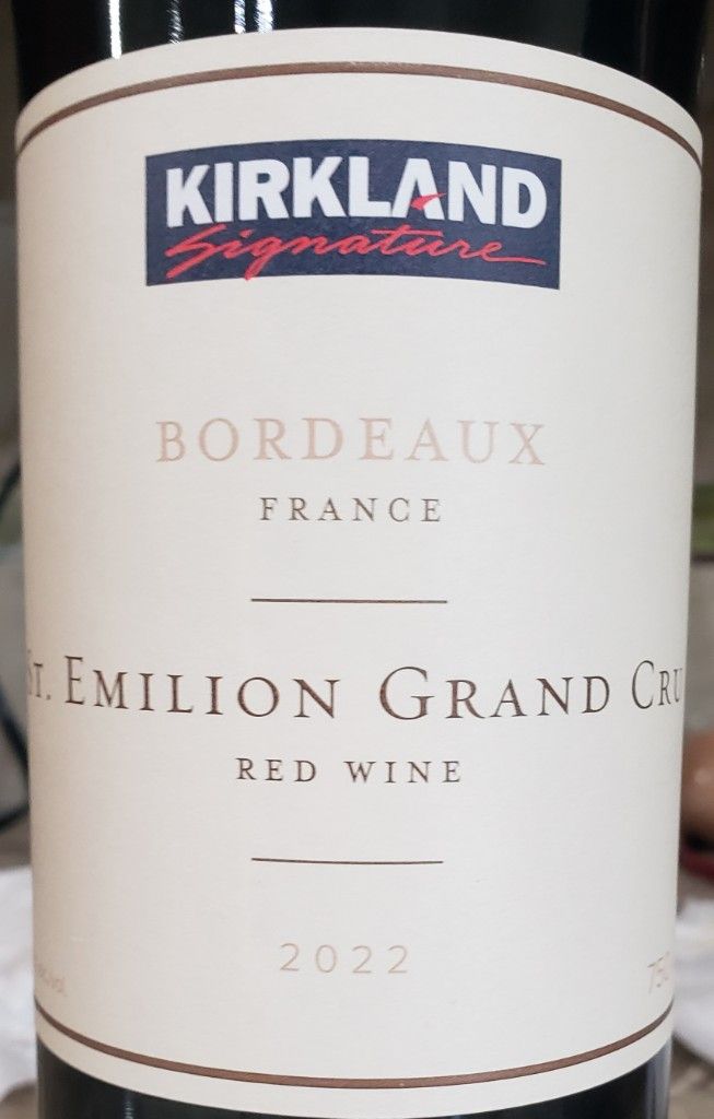 2022 Kirkland Signature St. Émilion Grand Cru, France, Bordeaux ...