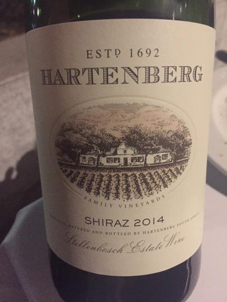 2014 Hartenberg Shiraz, South Africa, Coastal Region, Stellenbosch ...