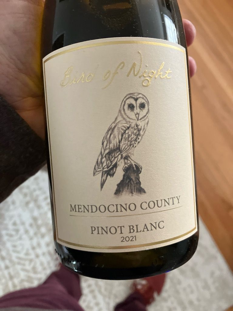 2021 Bird Of Night Wines Pinot Blanc Rhys, USA, California, North Coast ...