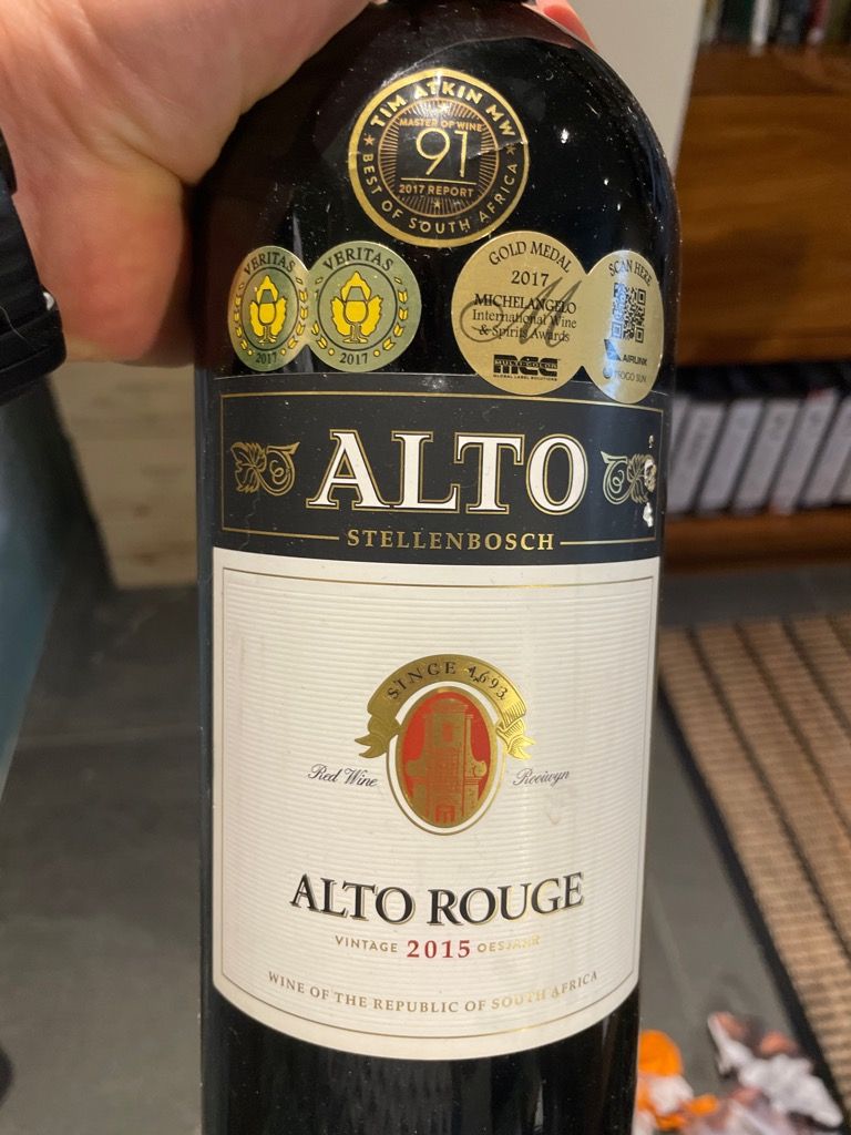 2015 Alto Estate Alto Rouge, South Africa, Coastal Region, Stellenbosch ...