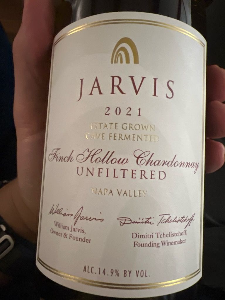 2021 Jarvis (California) Winery Chardonnay Unfiltered Finch Hollow ...