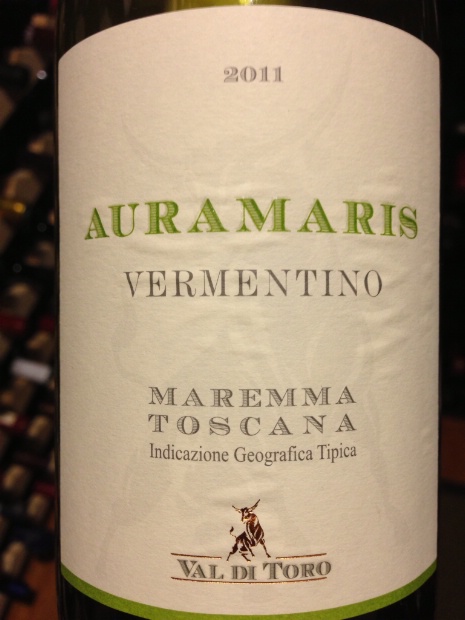 2012 Val di Toro Vermentino Maremma Toscana Auramaris, Italy, Tuscany ...