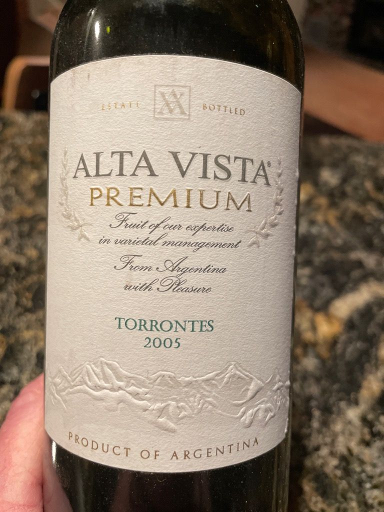 2005 Alta Vista Torrontés Premium Estate, Argentina, Valles Calchaquíes ...