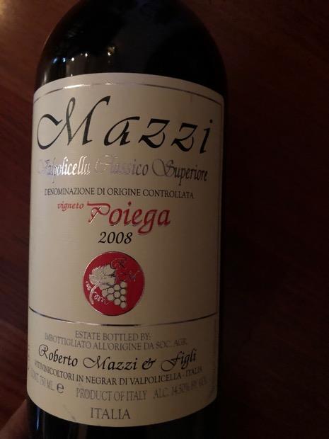 2006 Mazzi Valpolicella Classico Superiore Vigneto Poiega, Italy ...