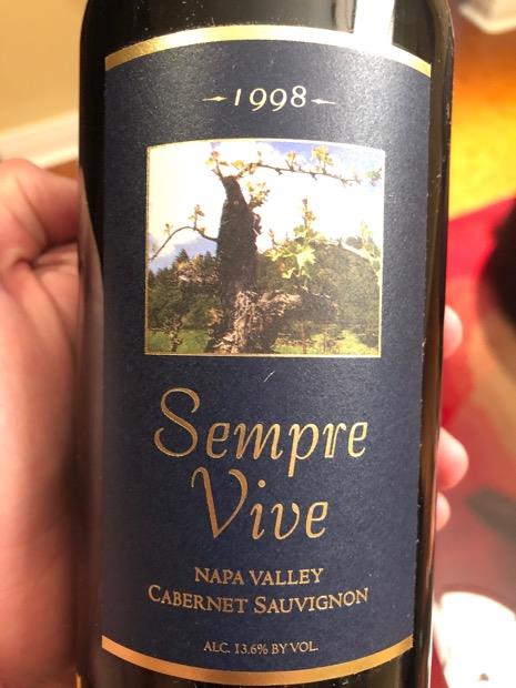 1998 Sempre Vive Cabernet Sauvignon Old Vine, USA, California, Napa ...