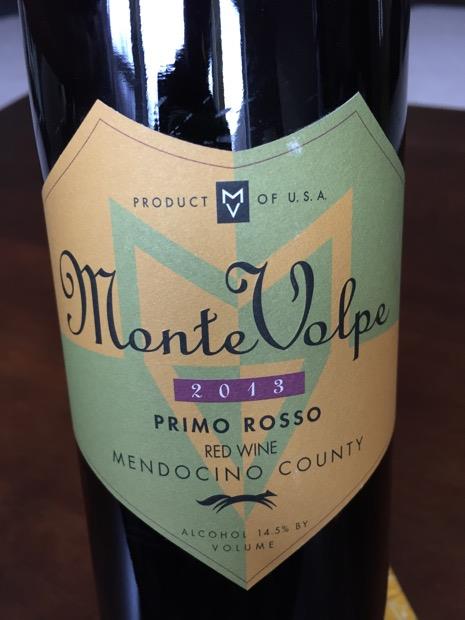 2013 Monte Volpe Primo Rosso, USA, California, North Coast, Redwood ...