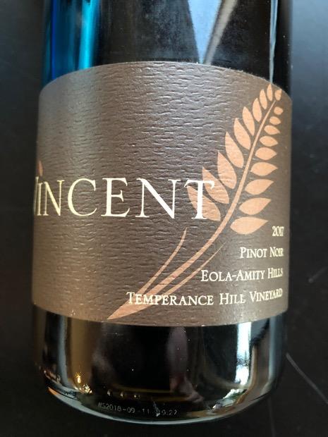 2017 Vincent Pinot Noir Temperance Hill, USA, Oregon, Willamette Valley ...