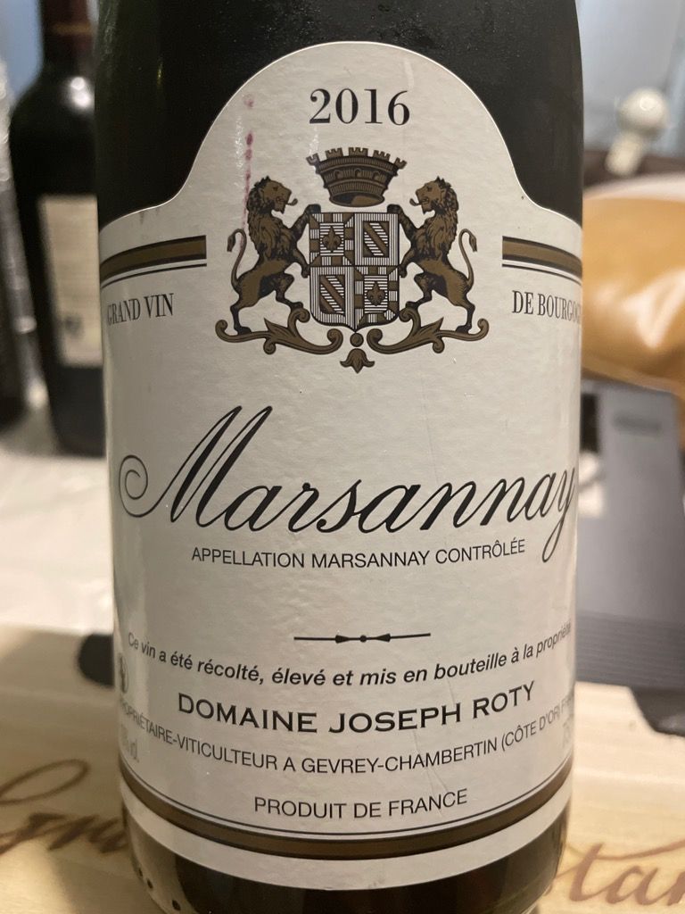2016 Domaine Joseph Roty Marsannay, France, Burgundy, Côte de Nuits ...