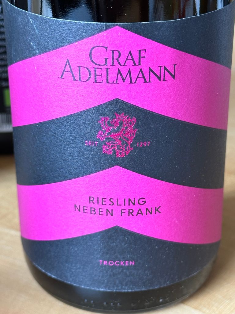 2020 Weingut Graf Adelmann Kleinbottwarer Süßmund Riesling Neben Frank ...