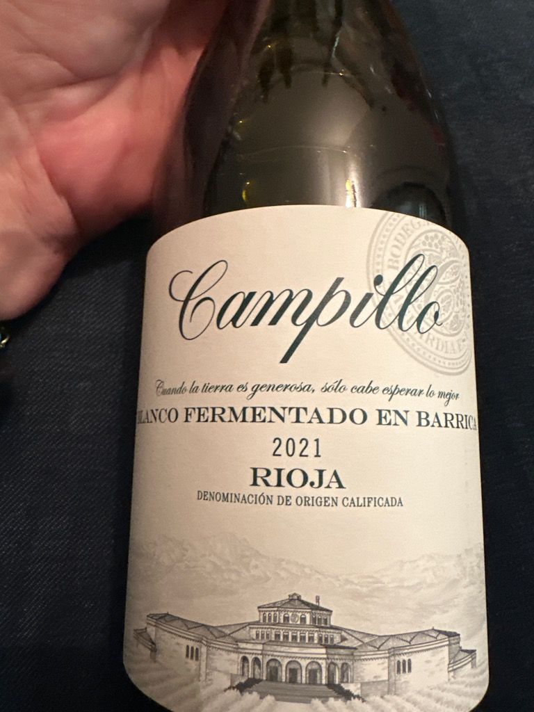 2021 Bodegas Campillo Rioja Blanco Fermentado en Barrica, Spain, La ...