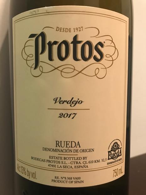 2017 Bodegas Protos Verdejo Rueda, Spain, Castilla y León, Rueda ...