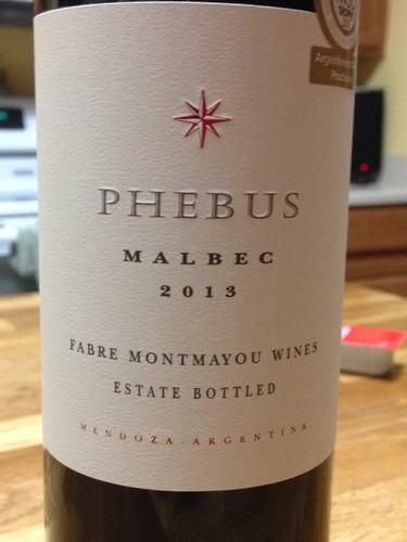 2013 Fabre Montmayou Malbec Phebus, Argentina, Mendoza - CellarTracker