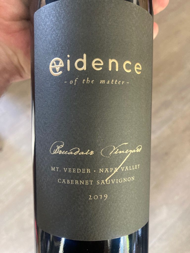2019 Evidence Wines Cabernet Sauvignon Evidence of the Matter Bruadair ...