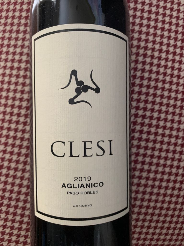2019 Clesi Aglianico, USA, California, Central Coast, Paso Robles ...