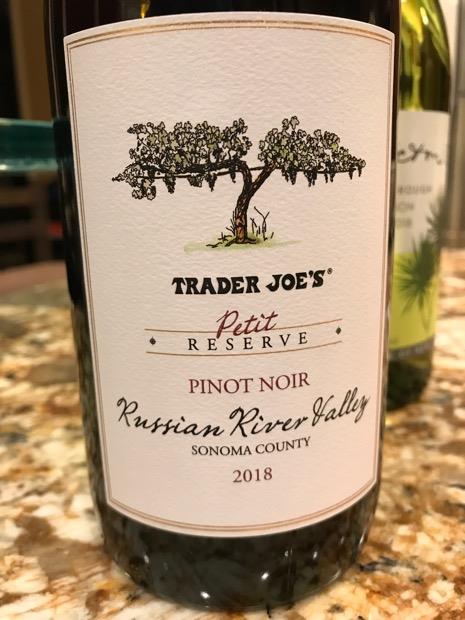 2018 Trader Joe's Pinot Noir Petit Reserve, USA, California, Sonoma ...