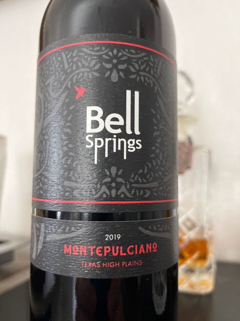 2019 Bell Springs Winery Montepulciano Reddy Vineyards, USA, Texas ...