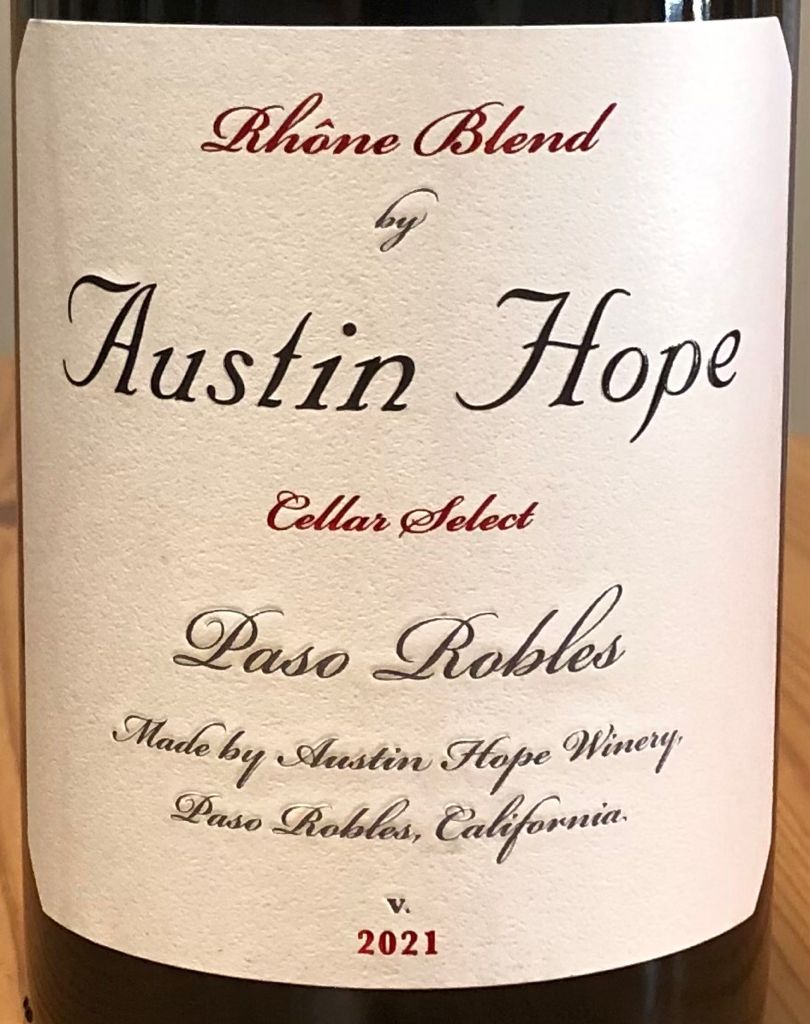 2021 Austin Hope Rhône Blend Cellar Select, USA, California, Central ...