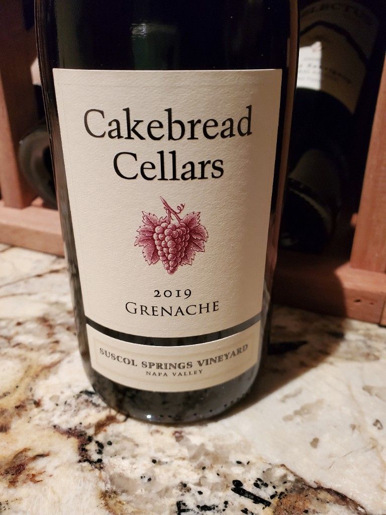 2019 Cakebread Cellars Grenache Suscol Springs Vineyard, USA ...