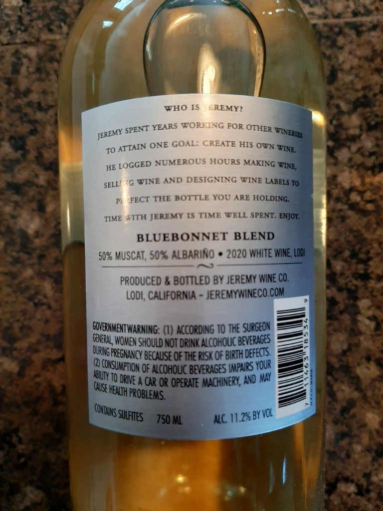 2021 Jeremy Wine Company Bluebonnet Blend Lodi Appellation, USA ...