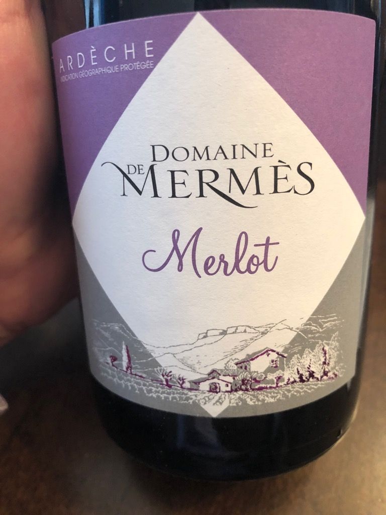 2019 Domaine de Mermès Merlot, France, Rhône, Northern Rhône, Ardèche ...