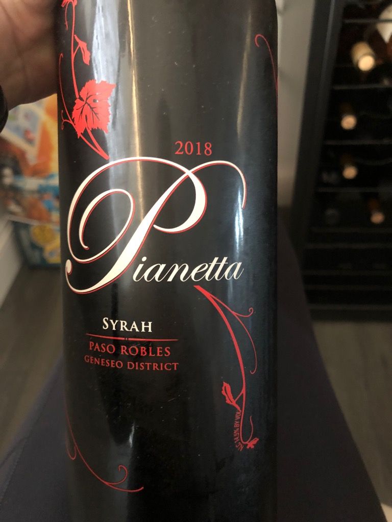 2019 Pianetta Syrah, USA, California, Central Coast, Paso Robles ...