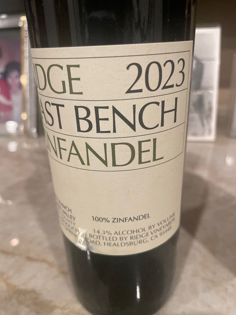 2023 Ridge Zinfandel East Bench, USA, California, Sonoma County, Dry ...