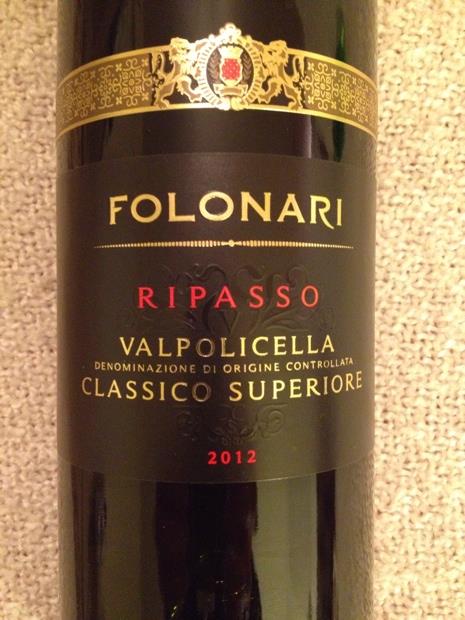 2012 Folonari Ripasso della Valpolicella Classico Superiore, Italy ...