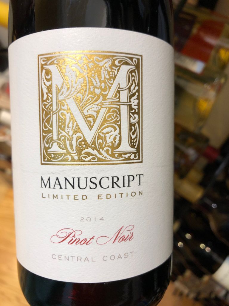 2013 Manuscript Cellars Pinot Noir, USA, California, Central Coast ...
