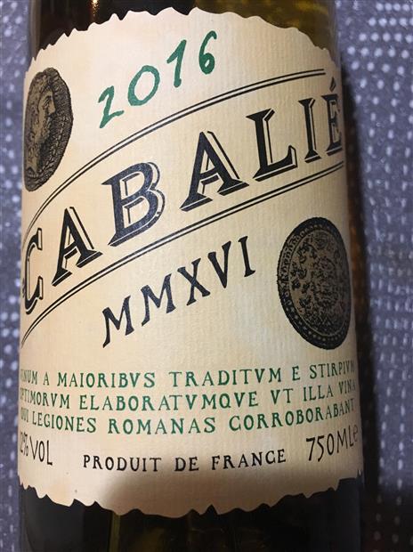 2016 Cabalie Vin de France Blanc, France, Vin de France - CellarTracker